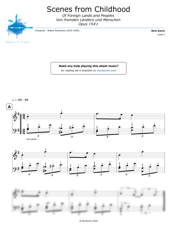 Piano sheet music Scenes from Childhood — Of Foreign Lands and Peoples ...